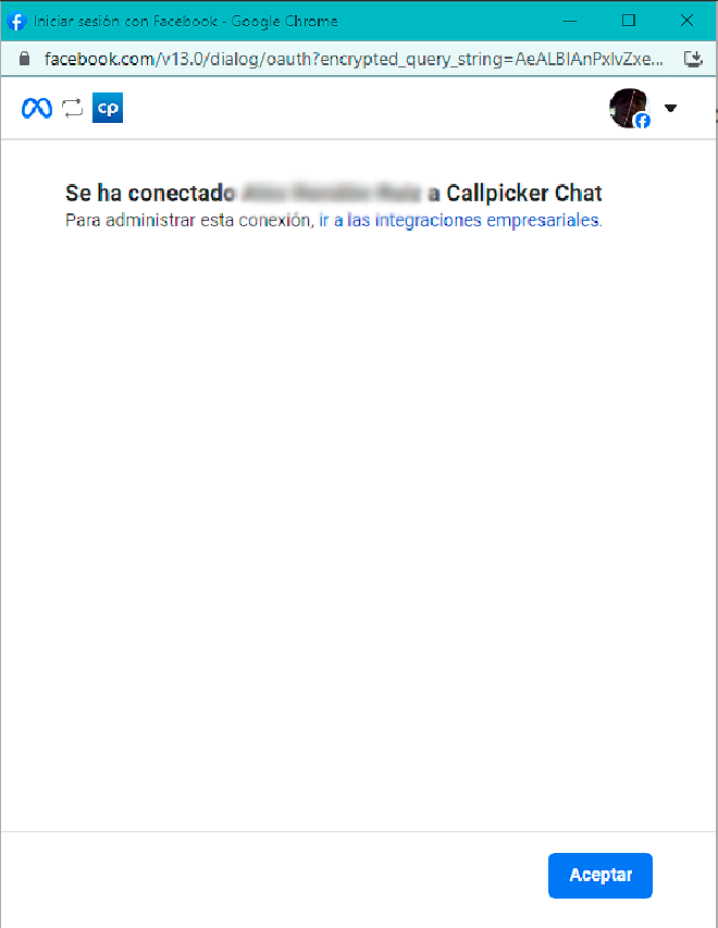 Conexión de bandeja de entrada Facebook Messenger en Callpicker Chat – Home